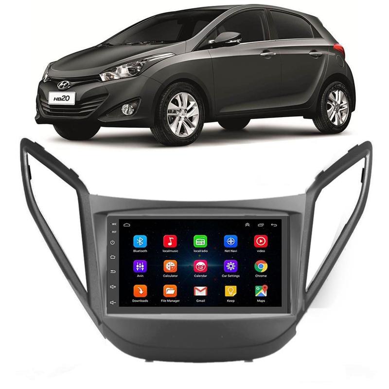 Kit Central Multimídia Android HB20 2012A 7 Polegadas Com Aro - E-Droid - Central Multimídia ...