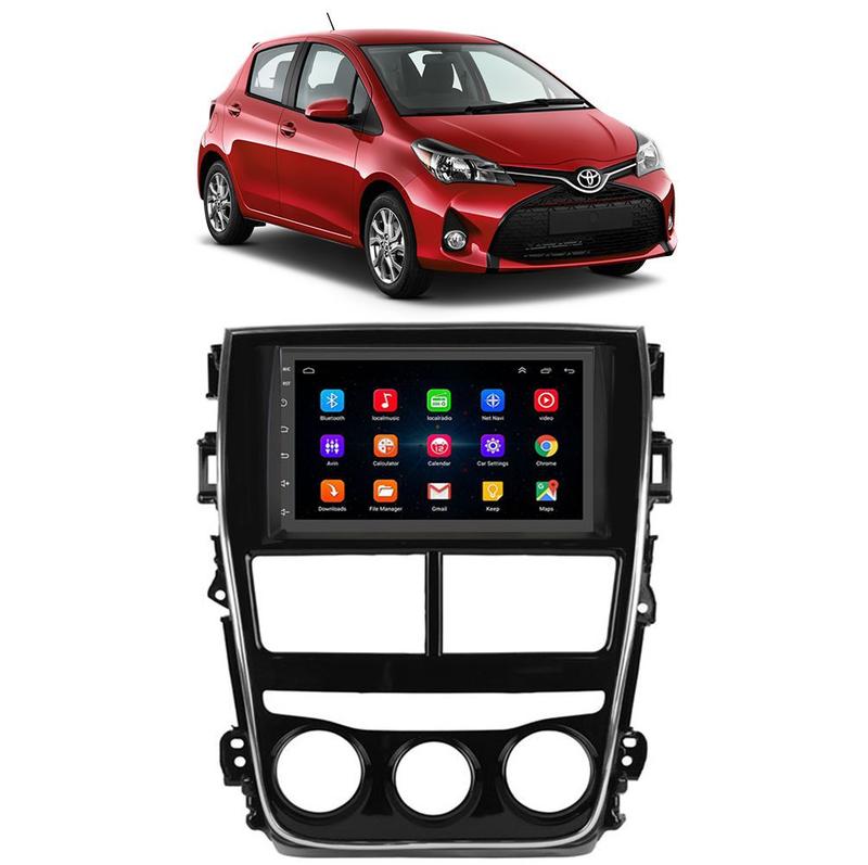 Kit Central Multimídia Android Yaris 2018 2019 2020 2021 2022 7 Polegadas GPS Tv Online ...