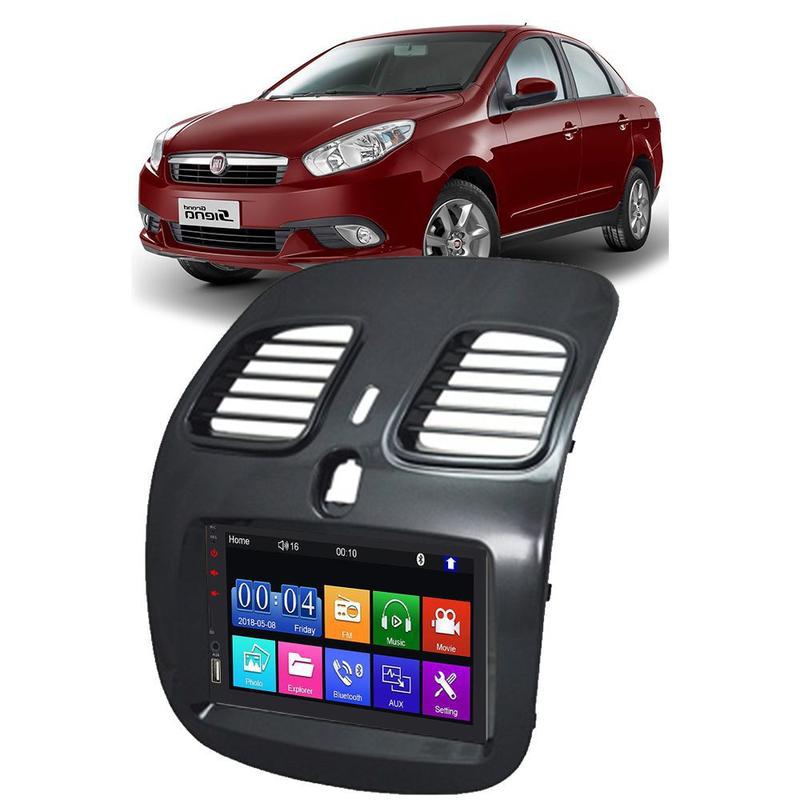 Kit Central Multimídia Mp5 Grand Siena 2013 2014 2015 2016 2017 2018 2019 2020 2021 7 Polegadas ...