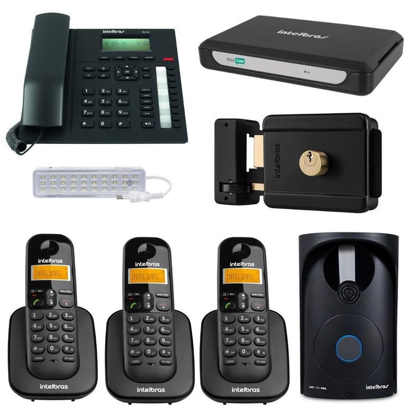 Kit Central Telefonica 2 Linhas 4 ramais porteiro Intelbras - Central ...