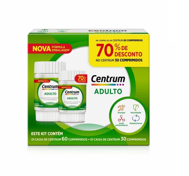Kit Centrum Az Adulto 60 + 30 Comprimidos - GLAXO SMITHKLINE ...