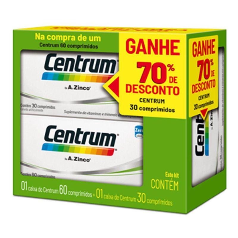 Kit Centrum c/60+30 (90 Comprimidos) - Vitaminas A-Z - Magazine Luiza