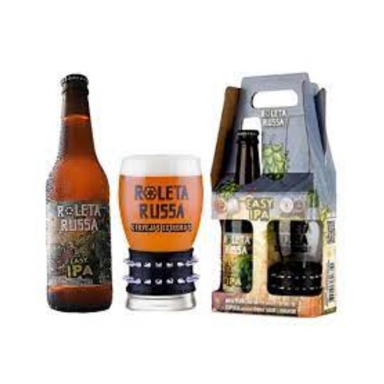 Kit Cerveja Artesanal Roleta Russa Easy Ipa Puro Malte+Copo - Cerveja ...
