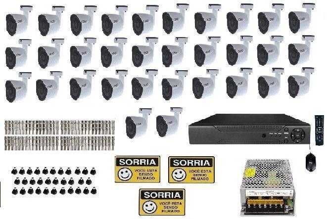 Kit Cftv 32 Cameras 1500l 30m Infra+dvr 32 Canais P2p+ Fonte - Fvn ...