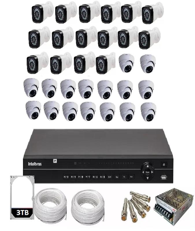 Kit Cftv 32 Câmeras Segurança Hd 720p Dvr Mhdx Intelbras - Câmera de ...