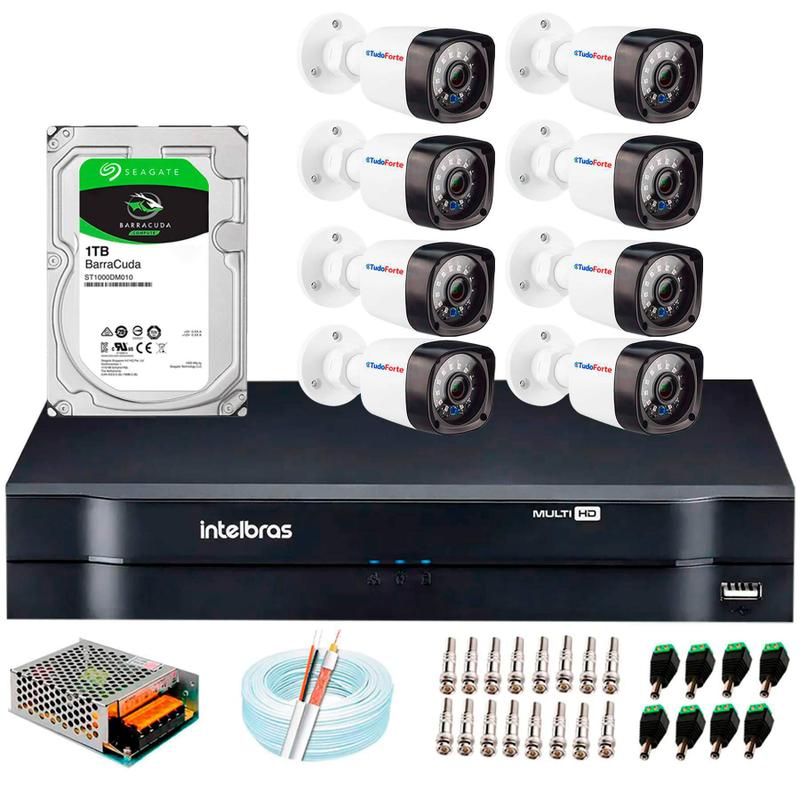 Kit Cftv 8 Câmeras Full Hd 1080P 20M Infra Dvr Intelbras - Intelbras ...