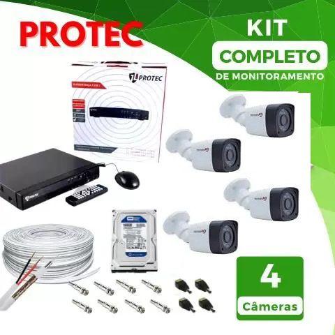 kit cftv com 4 cameras + dvr de 4 canais - Protec - Gravador de Vídeo ...
