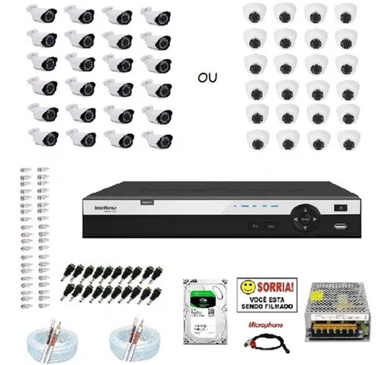 Kit Cftv Dvr 32 Canais Intelbras 1132mhdx 24 Câmeras 1080p C/Hd 2Tb ...