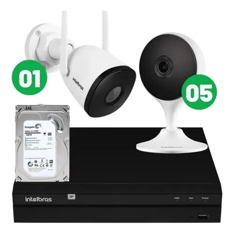 Kit Cftv Wi-fi 5 IMX E 1 IM5 S C/ Hd 500gb Nvd 8ch Intelbras - Câmera ...