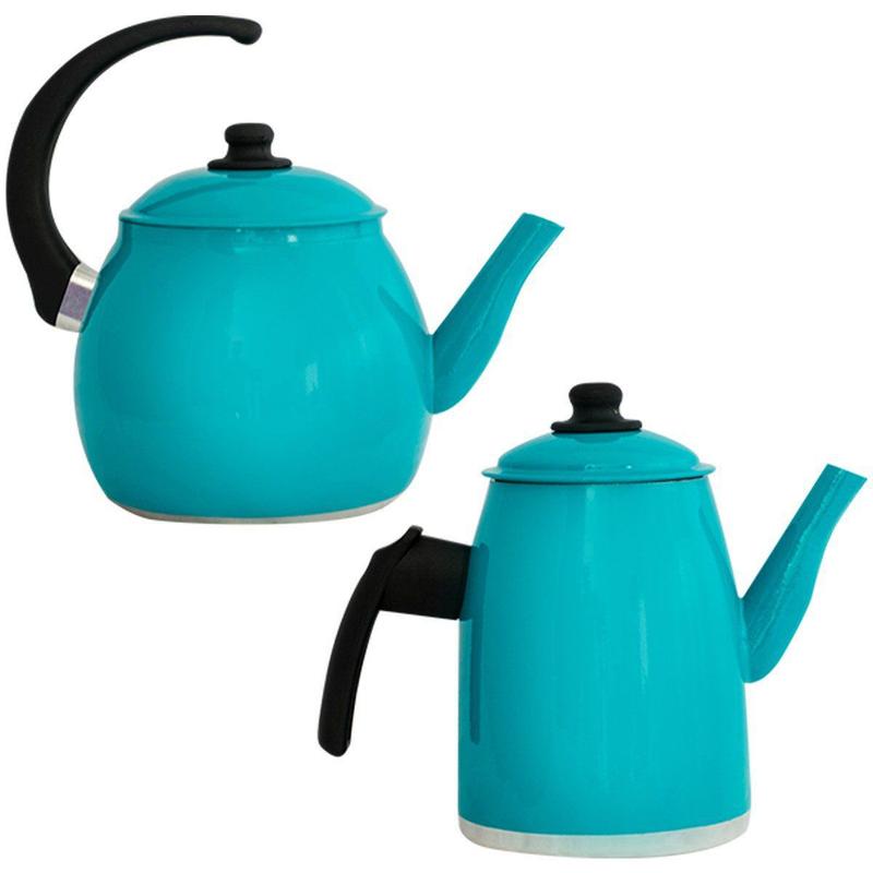 Kit Chaleira E Bule Gulê Em Alumínio 2 Peças Turquesa - Chaleiras ...