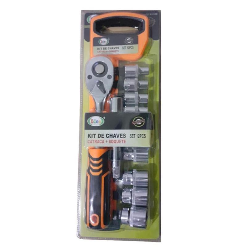 Kit Chave De Catraca Sextavado 1/2 Com Soquetes 12 Peças - Idea ...
