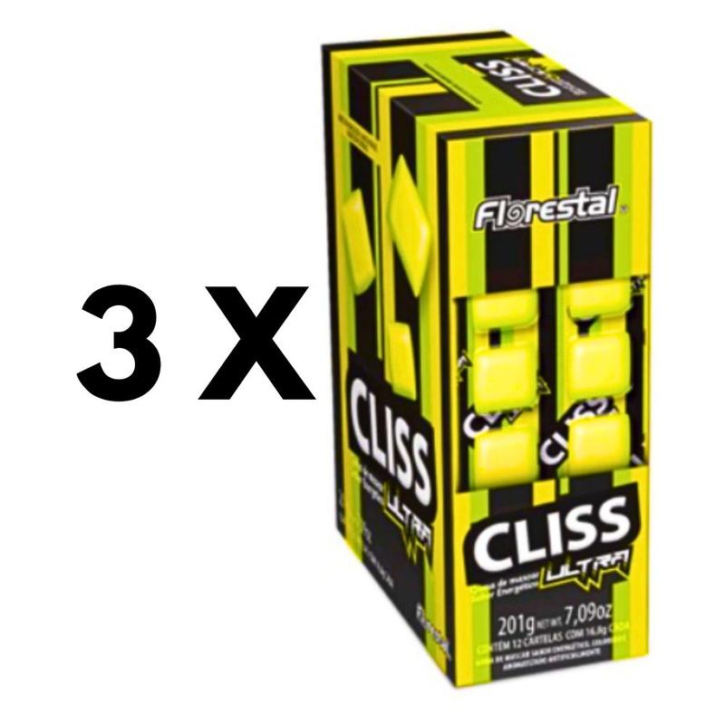 Kit Chiclete Cliss Cartela FLORESTAL 201g - 3cx c/ 12un Cada ...