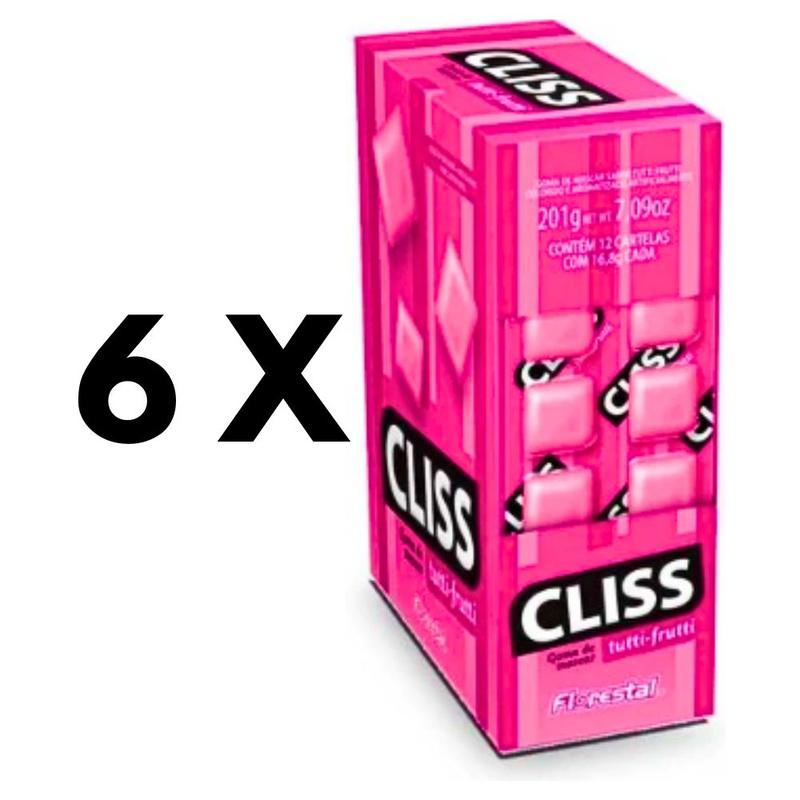 Kit Chiclete Cliss Cartela FLORESTAL 201g - 6cx c/ 12un Cada ...