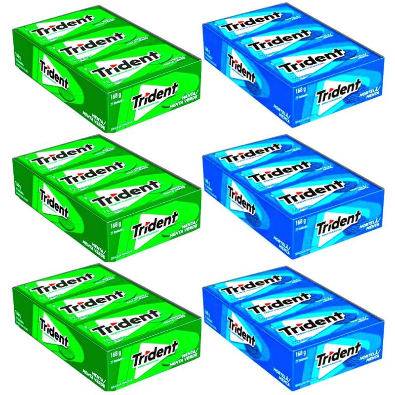 Kit Chiclete Trident Hortelã e Menta - 6 cx c/ 21un cada - Mondelez ...