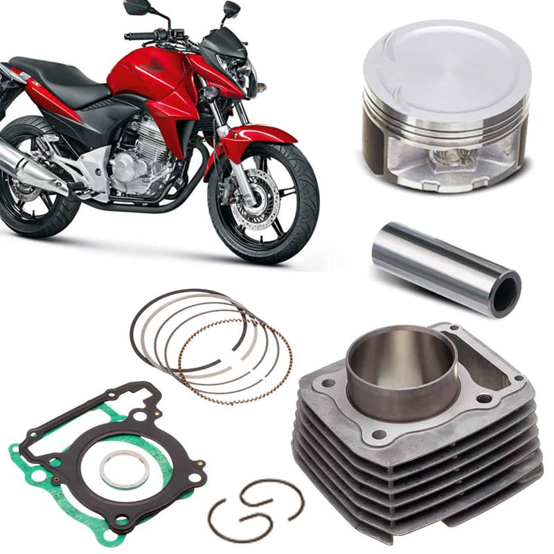 Kit Cilindro Pistão Anéis Trava e Juntas CB 300R XRE 300 com ABS e sem ABS 1103973 - Kmp ...
