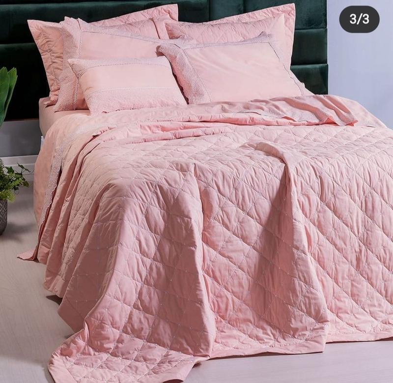 Kit Cobre Leito Cristaly King 200 fios 100% Algodão Rose - Juma ...