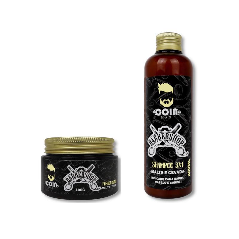 Kit Coinman Shampoo 3X1 300Ml + Pomada Modeladora Black 100G - Coin Man ...