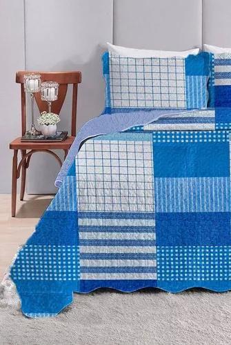 Kit Colcha Solteiro E Porta Travesseiro Estampado Duplaface ...