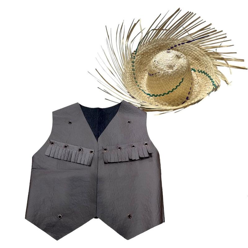 Kit Colete E Chapéu De Palha Desfiado Infantil Festa Junina - Jac ...