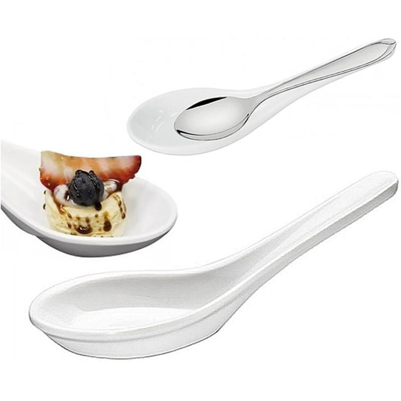 Kit Colher Descanso Servir Finger Food Porcelana Branca 2 Un - CLASSIC ...