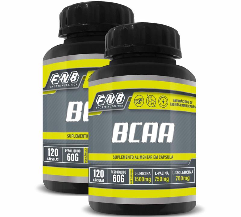 Kit com 02 - Bcaa 120 Caps de 500mg Flora Nativa - FNB Sport Nutrition ...