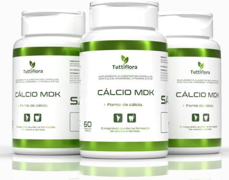 Kit Com 03 - Cálcio Mdk (Cálcio, Magnésio, Vitamina D e K2) 60 Capsulas ...