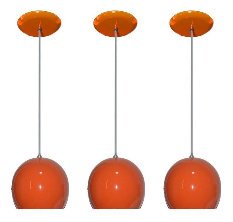 Kit Com 03 Pendentes Colorido Para Balcão Cozinha Americana - Lustres ...