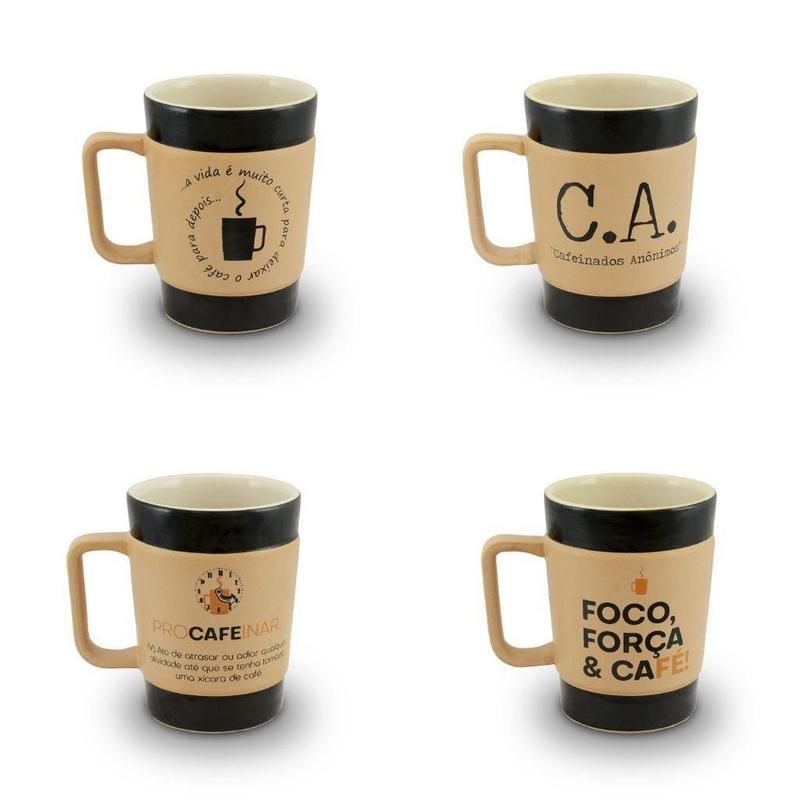 Kit Com 04 Canecas 300Ml Coffee To Go Ceraflame Gourmet - Canecas - Magazine Luiza