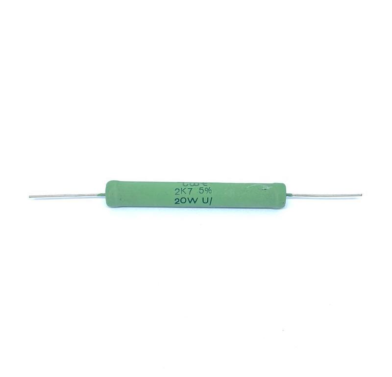 Kit com 05 peças - resistor 2k7 20w 5% axial 9x65mm ac-20 telewatt (2 ...