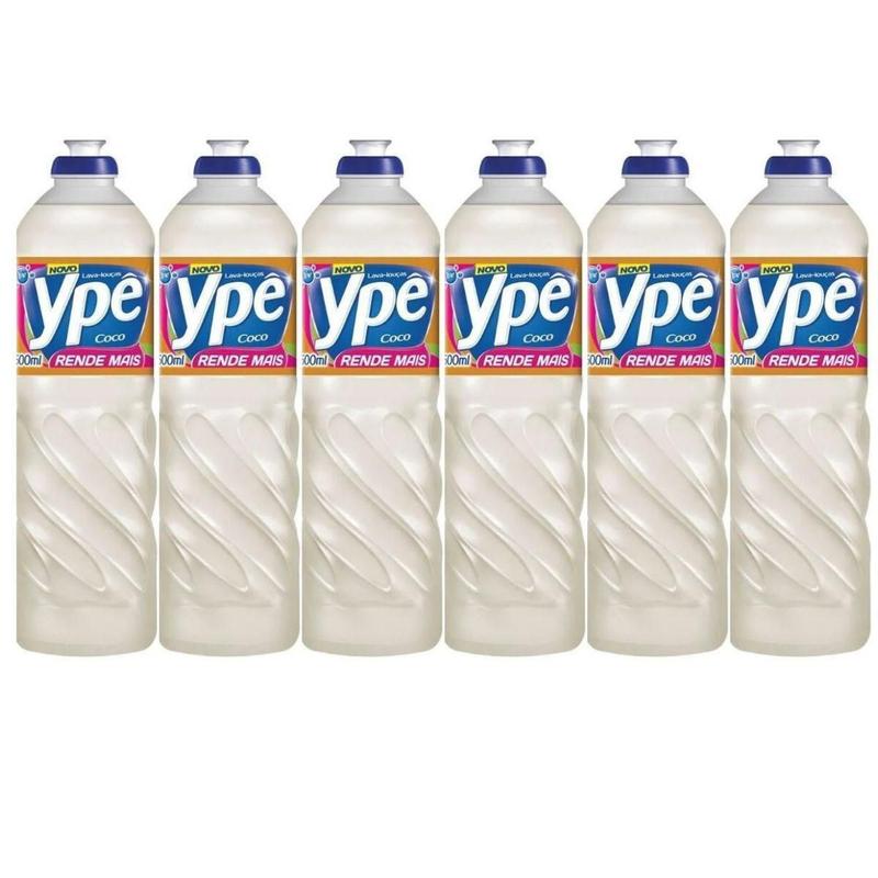 Kit Com 06 Detergente Ype Líquido Biodegrádavel Coco 500Ml - Detergente ...