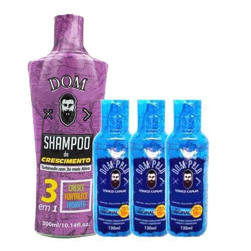 Kit Com 1 Shampoo Fortificante Turbinado E 3 Loções Tônicas - Dom ...
