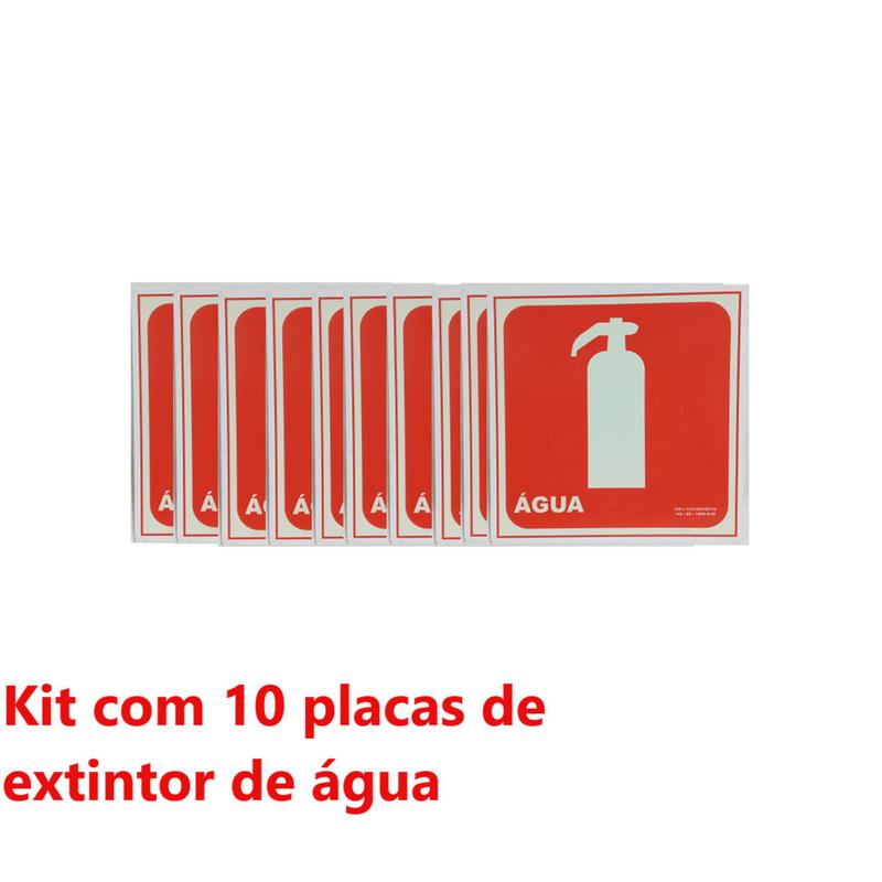 Kit com 10 placas de sinalização de extintor de água - Sinalplast ...