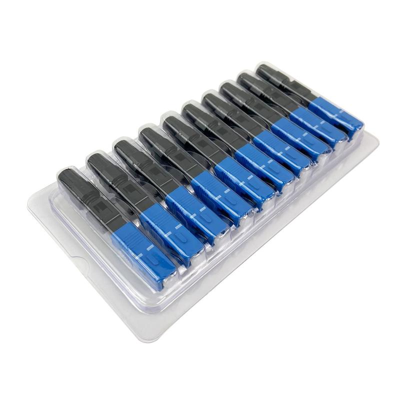 Kit com 10 unidades Conector Óptico SC UPC SM Fast Connector Rosca ...
