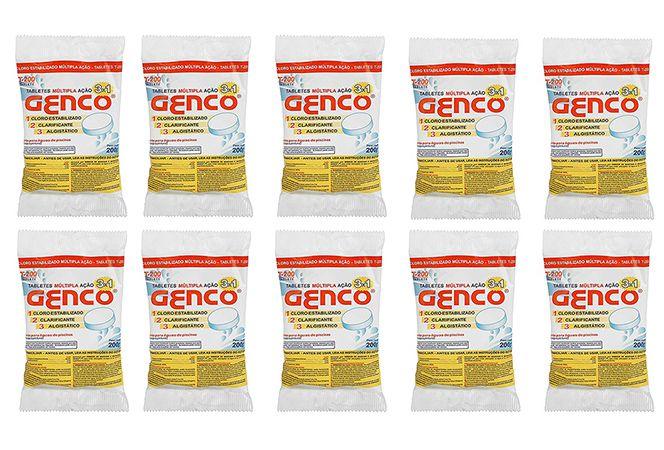 Kit Com 100 Pastilhas De Cloro Multiação 3 Em 1 - Genco - Cloro para ...