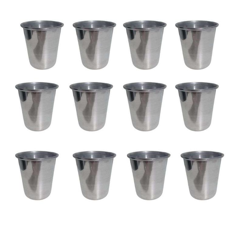 Kit com 12 Copos Cônico em Aluminio Polido 8 cm 310ml - GUIMA - Copos - Magazine Luiza