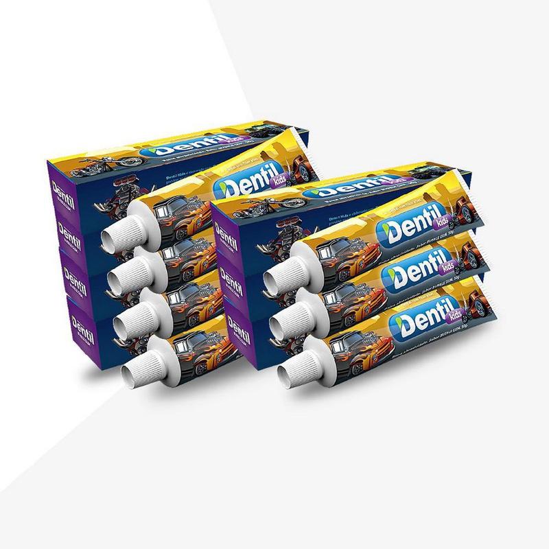 Kit Com 12 Gel Dental Dentil Kids Bubble Gum Vegano 50g - Creme e Gel ...