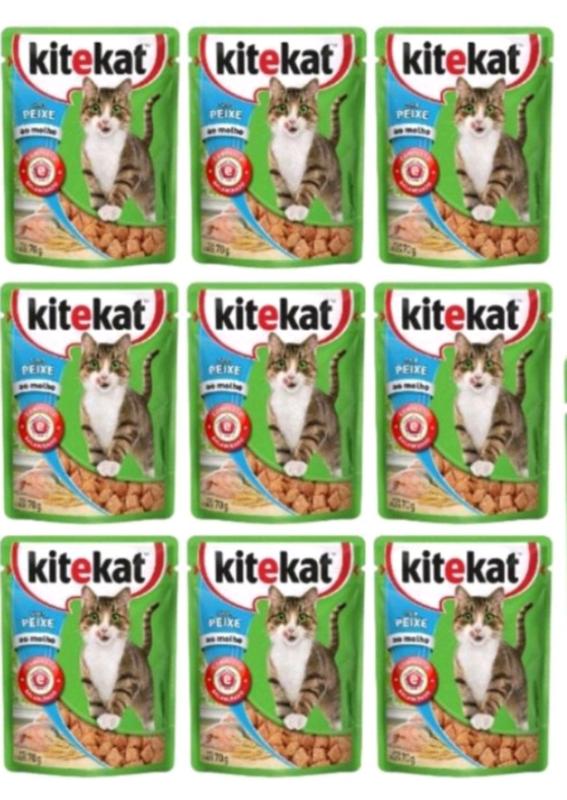 Kit com 12 sachês Kitekat sabor peixe. 70 gramas cada. - Mars - Ração ...