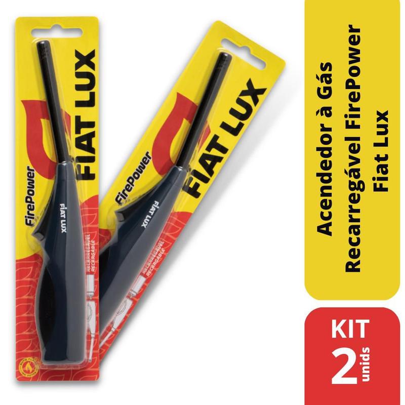 Kit com 2 Acendedores Recarregáveis A Gás Firepower Fiat Lux - FIATLUX ...