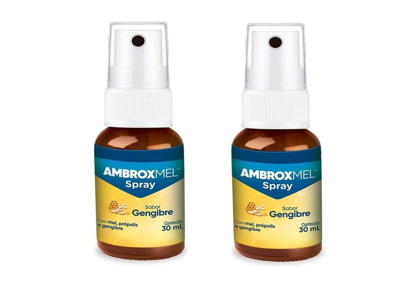 Kit Com 2 Ambroxmel Spray 30ml Sabor Gengibre - Cimed - Spray Bucal ...