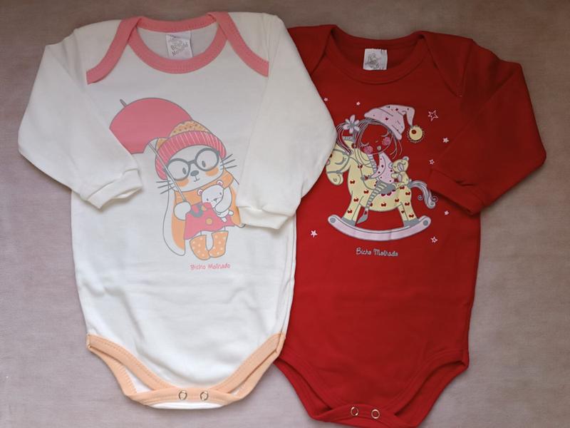 Kit com 2 Body Manga Longa Bicho Molhado Menina Tamanho XG - Body ...