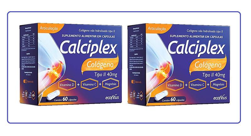 Kit Com 2 Calciplex Colágeno Tipo 2 40mg 60Cps - Ecofítus - Colágeno ...