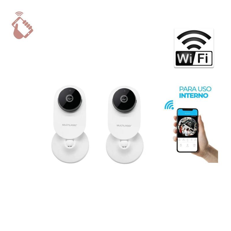 Kit com 2 cameras interna wi-fi hd 3.6mm - liv - MULTILASER - Câmera ...