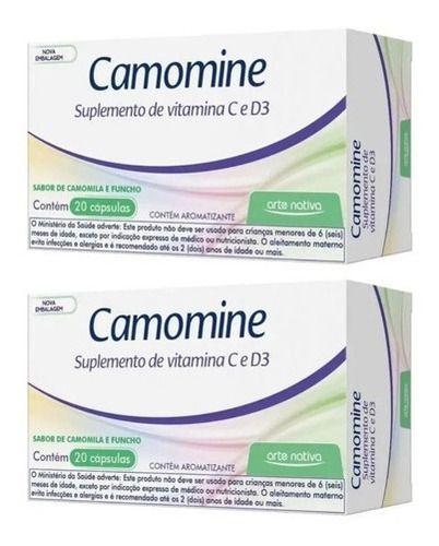 Kit com 2 camomine baby 20 cápsulas arte nativa - Fitoterápicos ...