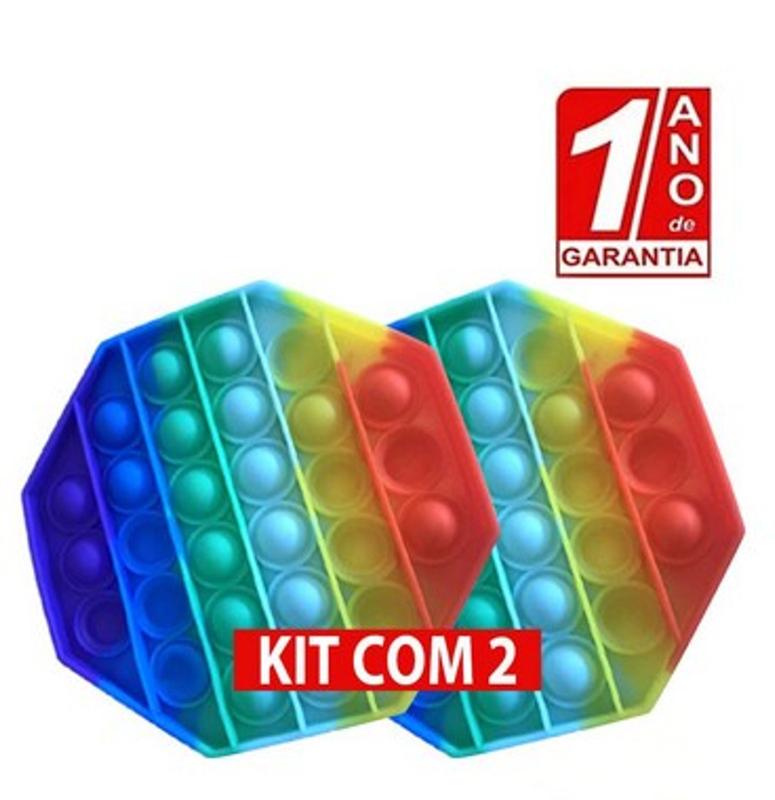 Kit com 2 Fidget Toy Pop It Hexágono Hexagon Colorido - Redshock - Pop ...