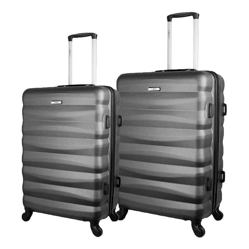 Kit Com 2 Malas Em ABS Cinza Rodas 360 Cadeado Embutido - Yins - Mala ...