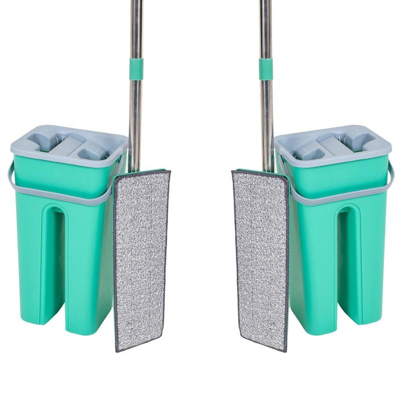 Kit com 2 Mop de Limpeza Giratório Compacto Uniclean Lava E Seca Balde ...