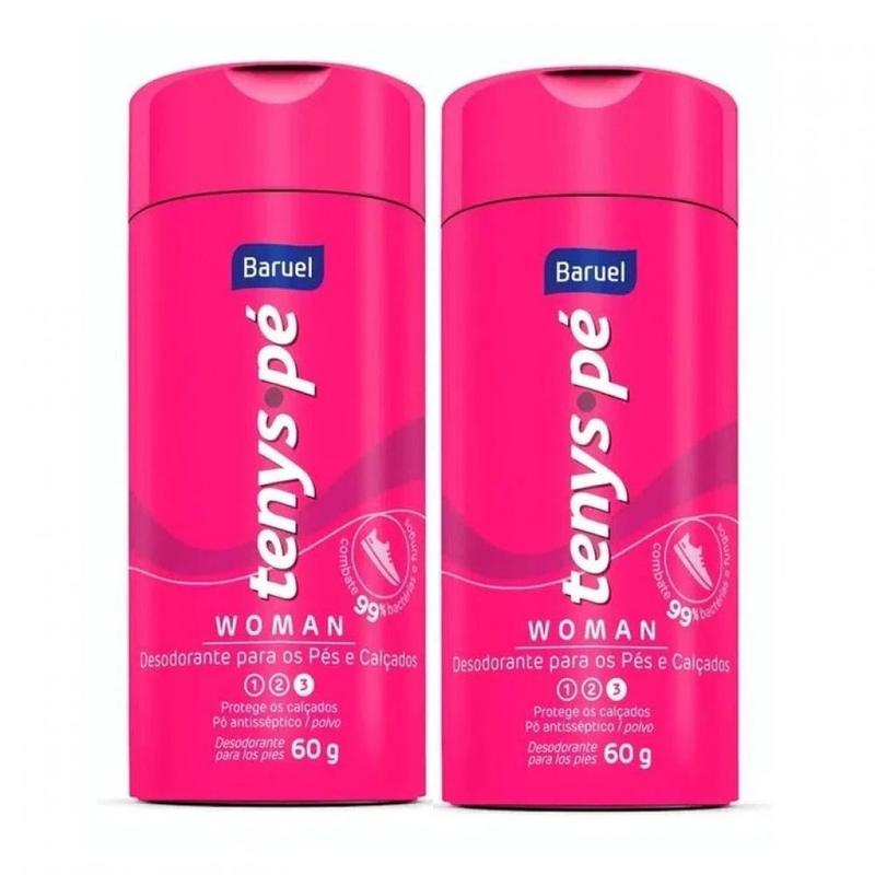 Kit com 2 Talcos Tenys Pe Woman Baruel 60g - Desodorante para Pés - Magazine Luiza