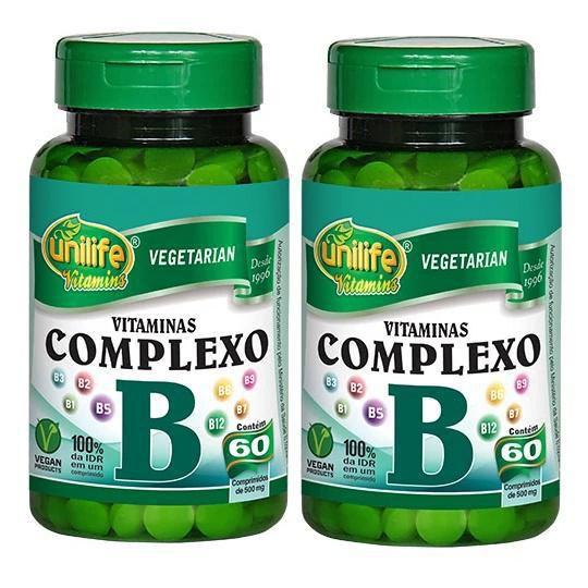 Kit Com 2 Vitaminas Do Complexo B 60 Comprimidos 500Mg - Unilife ...