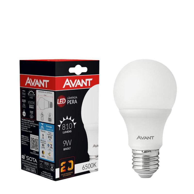 Kit Com 20Un Lâmpada Led 9W Avant 6500K Bivolt - Lâmpada de LED ...