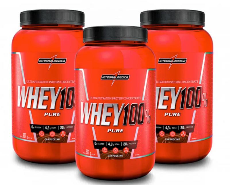 kit com 3 100% Pure Whey 900grs POTE Integralmedica - Whey Protein ...
